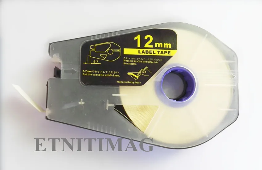 Mk2500 Ink Ribbon Printer Label Tapes Cassette 12mmx30m Yellow ...