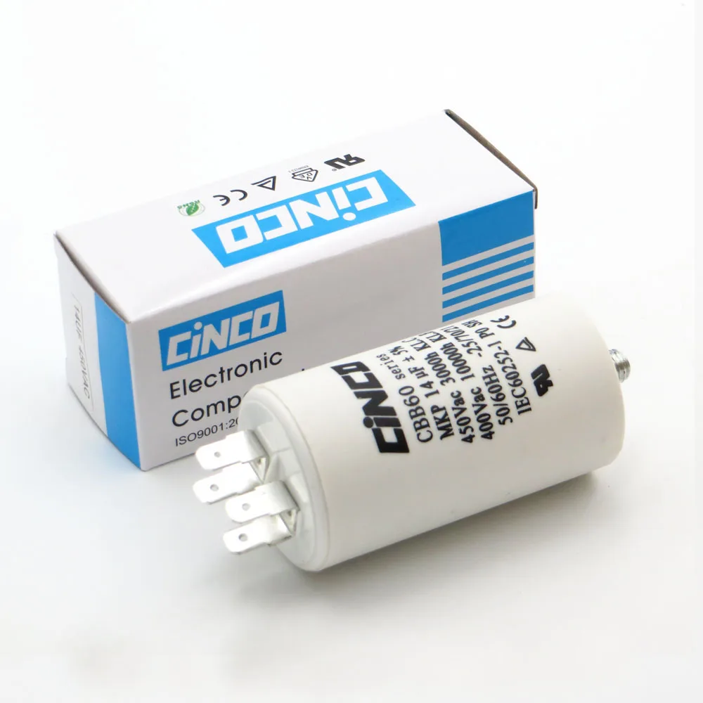 14UF 400V 450V CBB60 Motor Run Capacitors 4pins SH DB Polypropylene ...