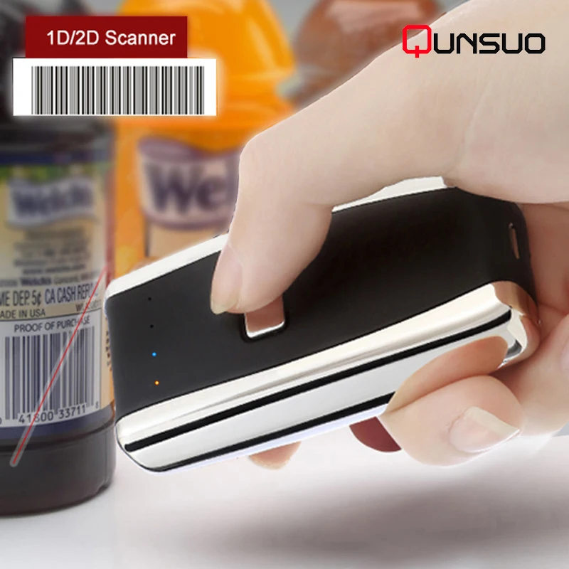 Black Pocket 2D Barcode QR code Scanner Portable CCD Bar Code Scanners ...