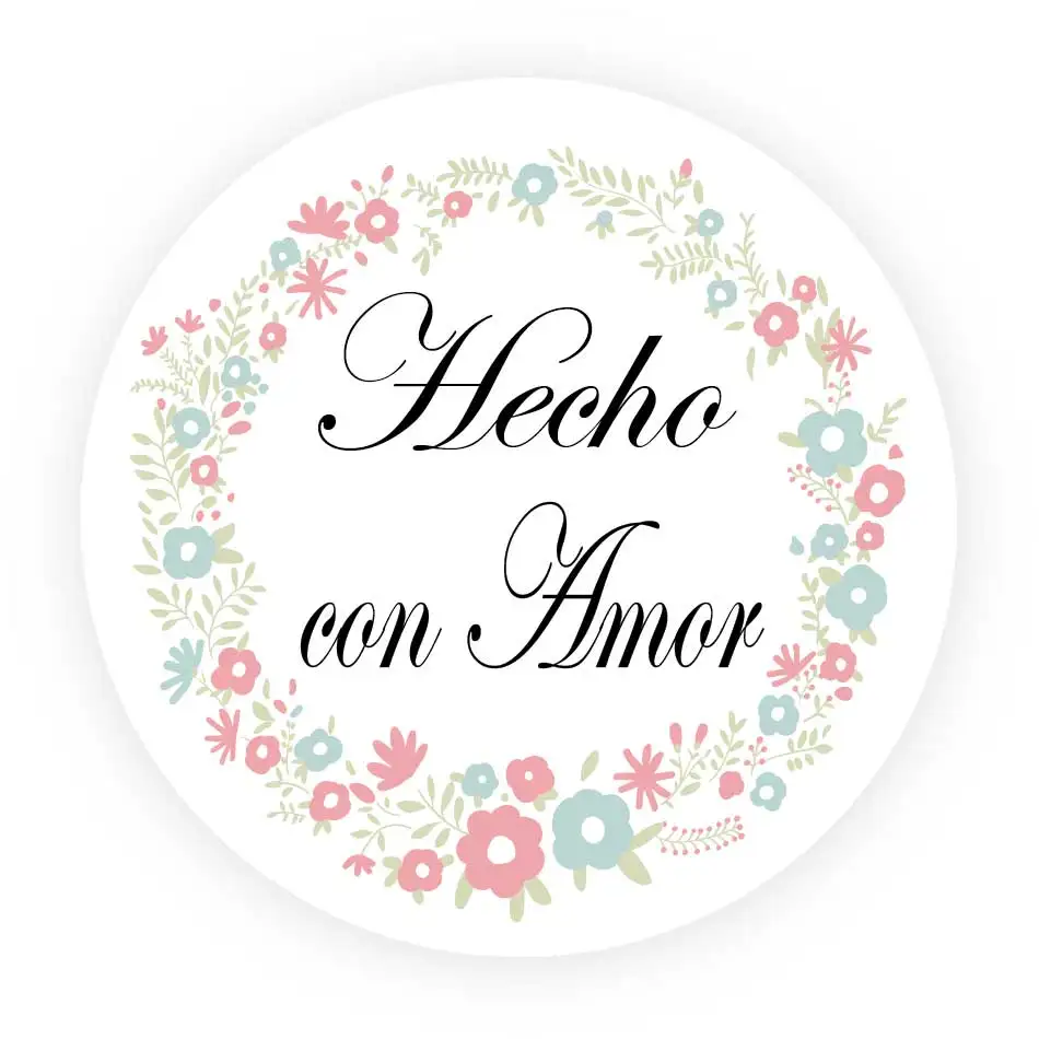 DouxArt 100pcs 40mm Hecho con Amor Stickers Seals Garland Wedding ...