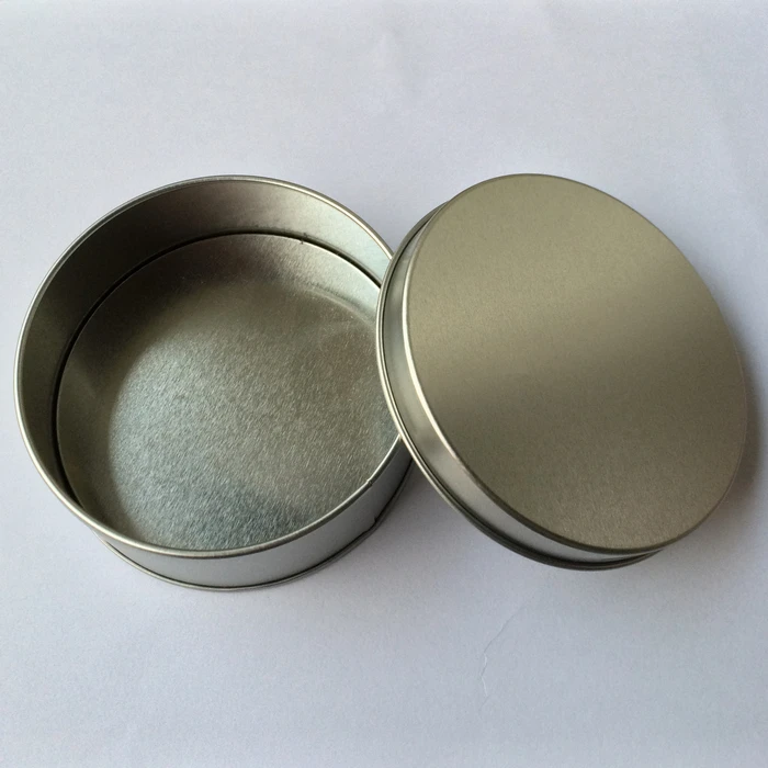 20pcs 9*3.5cm round tin box with lid plain silver can muji metal ...