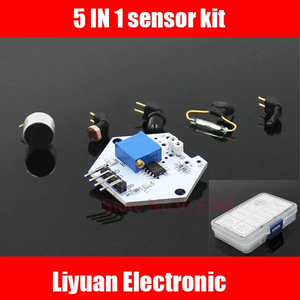 5 In 1 Sensor Kit / Analog Temperature Sensor / Sound / Light / Flame ...