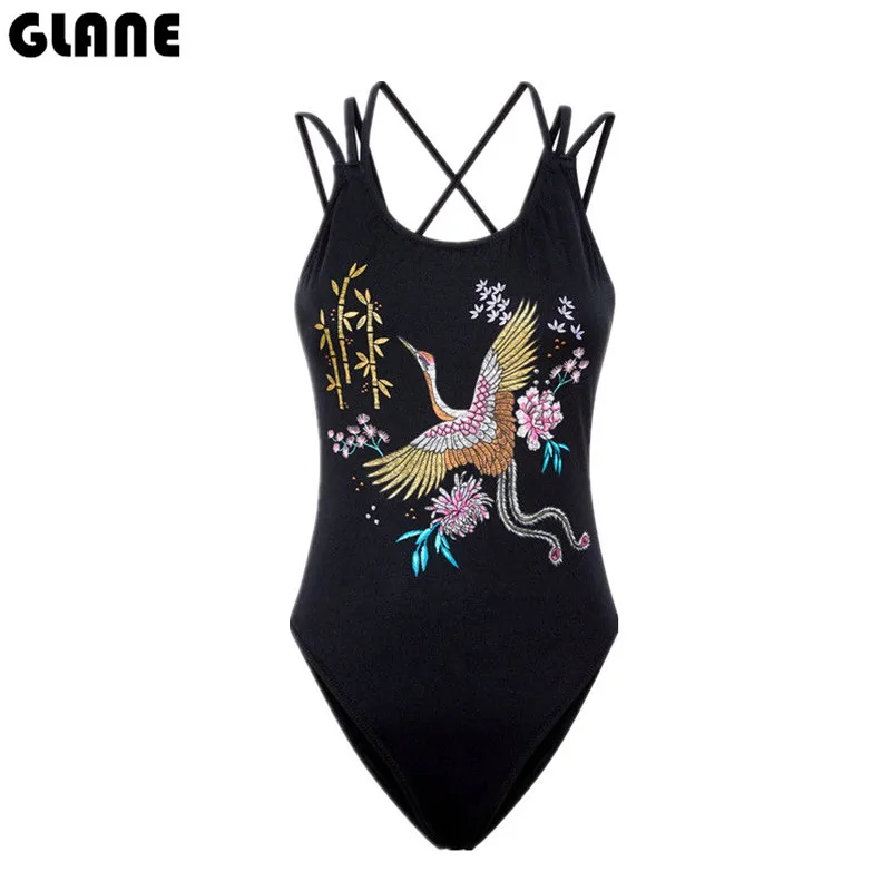 2017 Sexy Halter Striped Women Swimwear High Cut Out One Piece Swimsuit