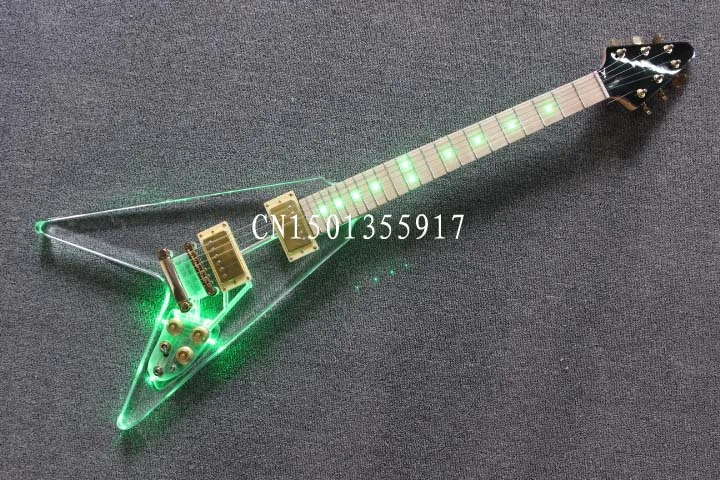 Flying V guitar acrylic material piano maple neck maple fingerboard 22F ...