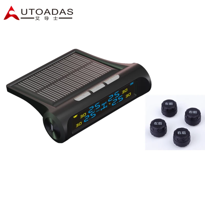 Wireless Tire Pressure Monitoring System 4 External Sensors PSI/BAR ...