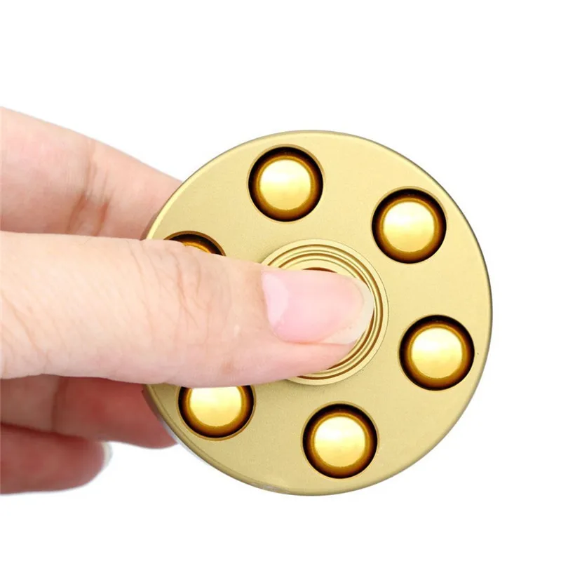 New Unique Brass Gun Revolver Bullet Fidget Spinner Copper Hand ...