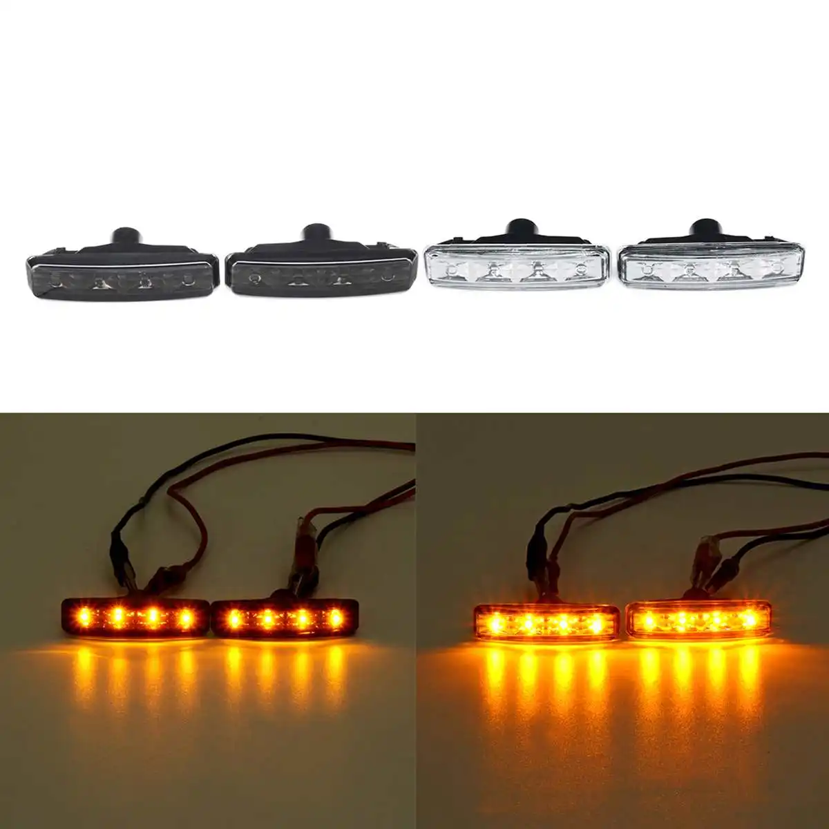 Pair Smoke Turn Indicator Side Marker Lights Lamps 63148360589 For BMW ...