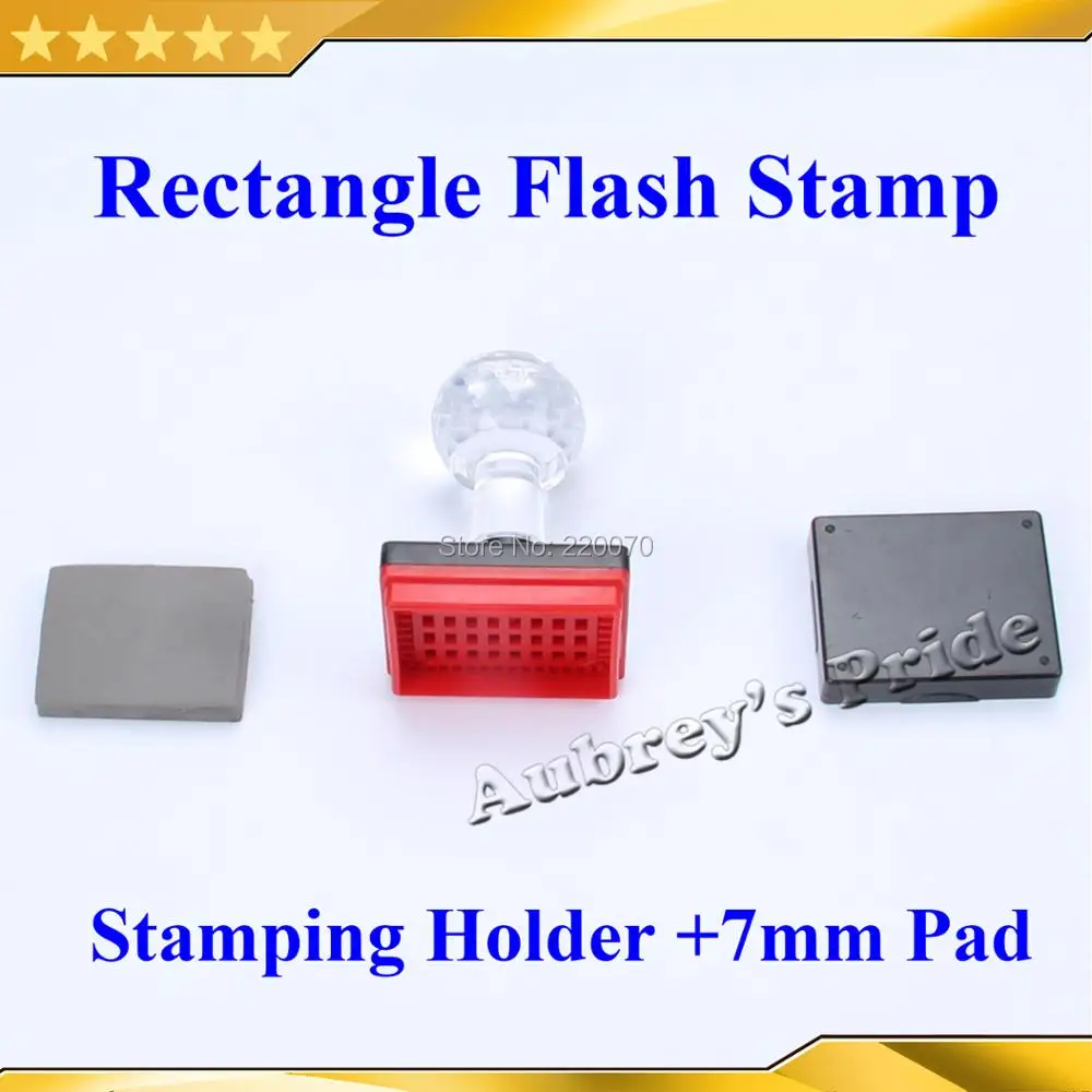 5Pcs Rectangle Multi Size Blank Flash Stamp Shell Materials Holder ...