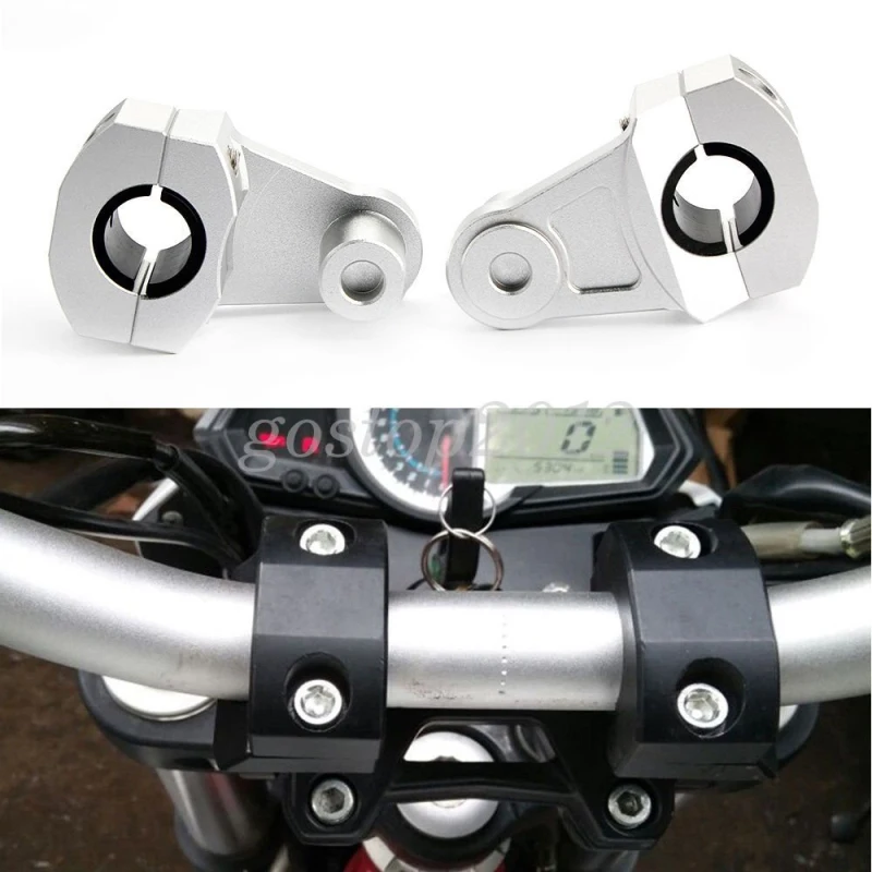 2 Pcs Silver Aluminum 7 8 22 Mm Motorcycle Handle Bar Handle Fat Bar