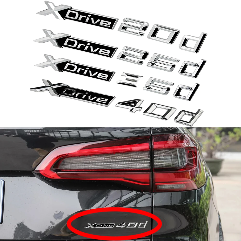 1-5 Pcs Car Emblem Logo Xdrive 20d 25d 35d 40d 50d Sticker Decal For ...
