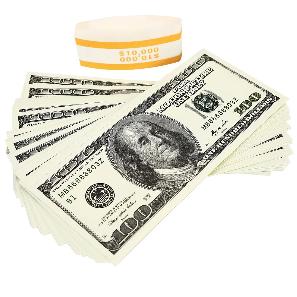 Prop Money that Looks Real,Movie fake Money Full Print 2 Sided $100 ...