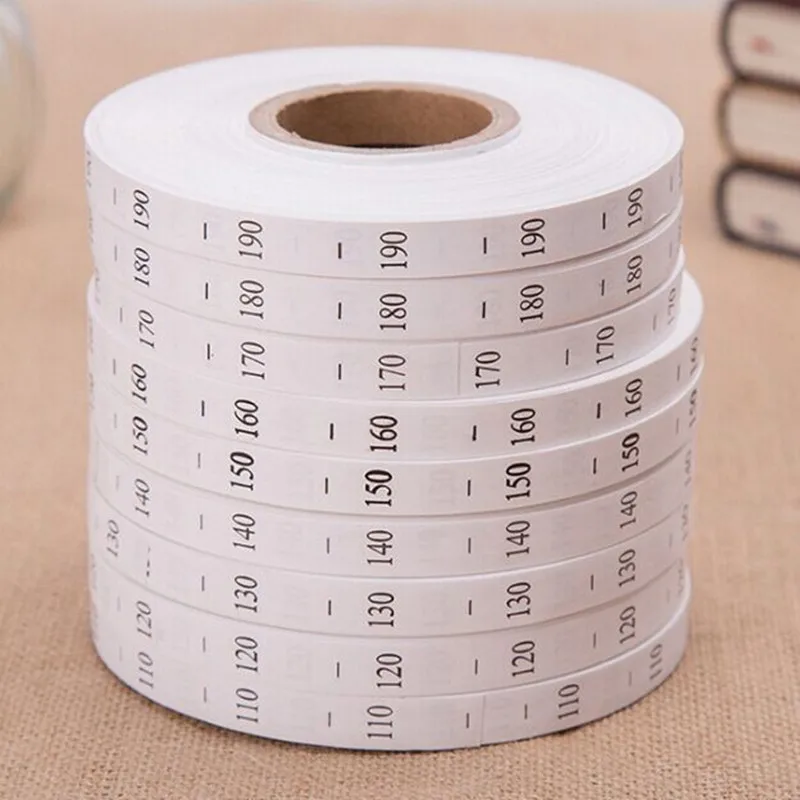 Number nylon coated tape white size label clothing neck printed tags 50 ...