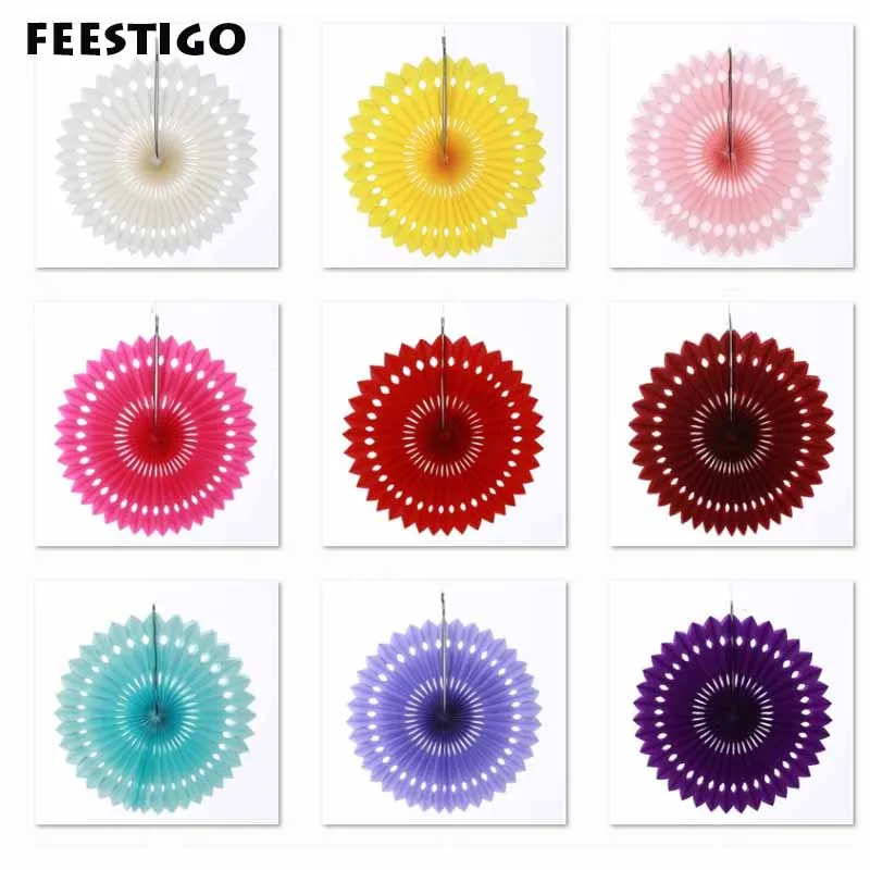 1PCS Foldable Eyelet Tissue Paper Fan Collection Round Hanging ...