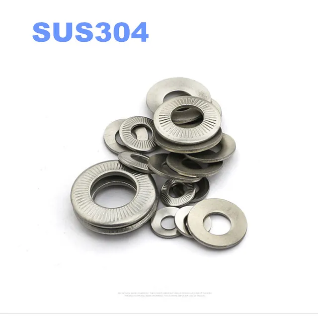 500pcs/lot Stainless steel conical contact washer NF E25 511 knurling ...