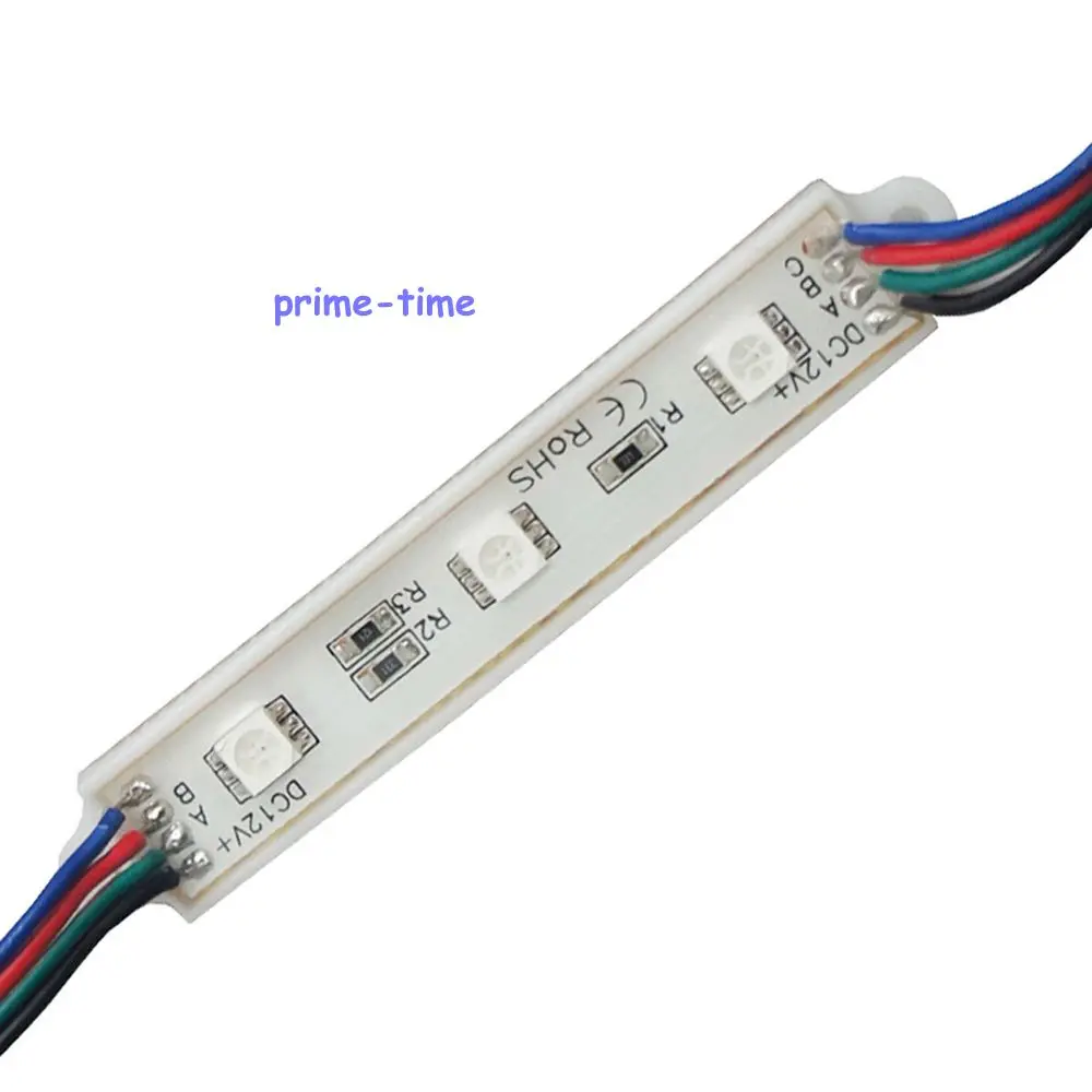 100pcs/lot Led 5050 3 Led Module 12v Waterproof Rgb Color Changeable ...