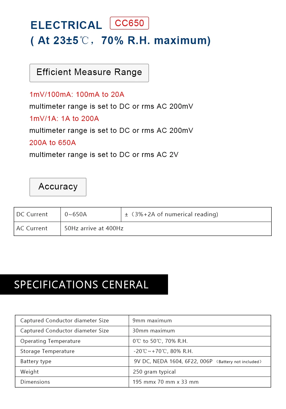 Hantek CC650 Up to 20 KHz 650A Oscilloscope Multimeter AC DC Current ...