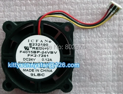 ICFAN 4015 F4015BP 24VBV FK2 7241 E232290 24V 0.12A 3Wire Cooling Fan ...