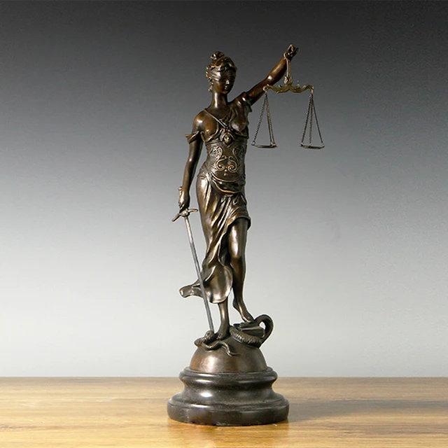 ATLIE BRONZES 18'' Bronzes Sculpture Lady Scales of Justice Themis ...