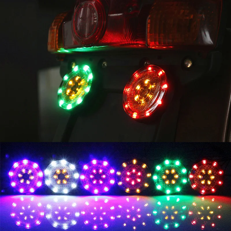 1 pair Universal Motorcycle color Flasher LED Indicators light 12v ...