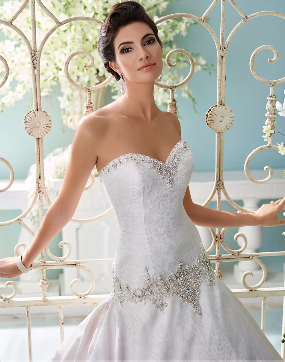 Loverxu Pattern Pearls Crystal Soft Satin Sheath Regal Nubile Delicacy ...