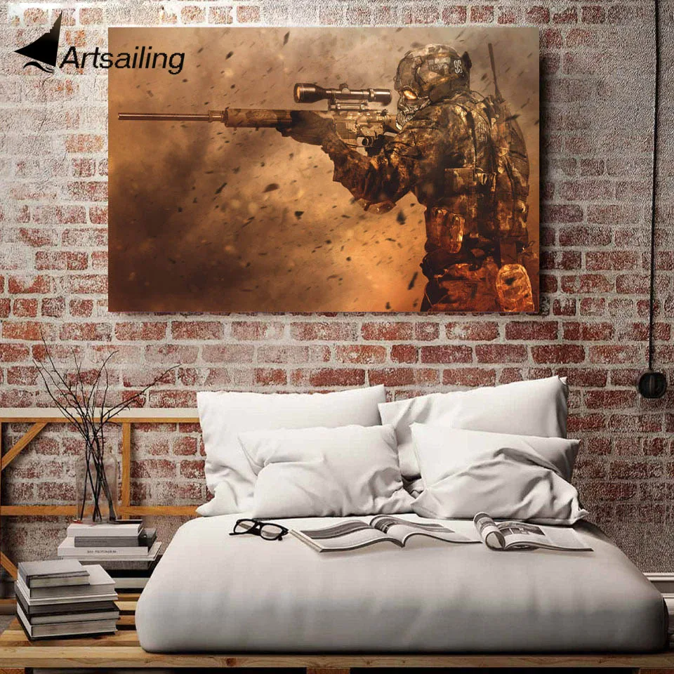1 Piece Canvas Art Canvas Painting Sniper Warrior Game Hd Printed Wall ...