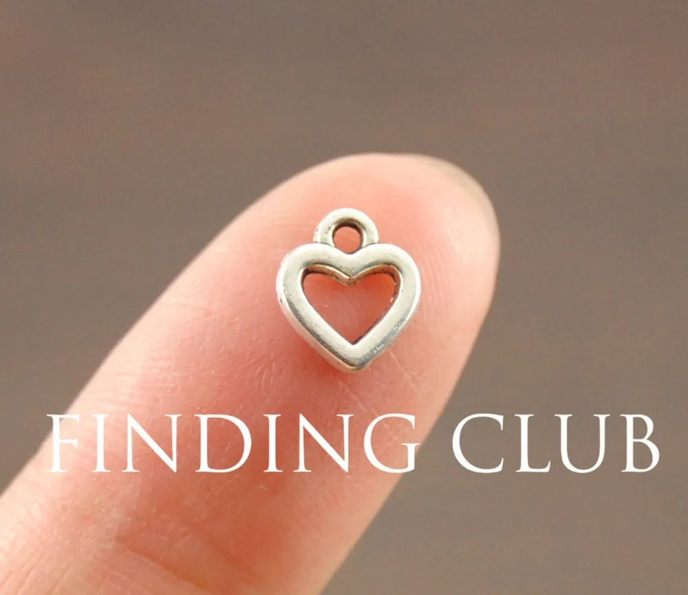 100-pcs-Silver-Color-Alloy-Mini-Love-Heart-Charms-DIY-Metal-Bracelet ...