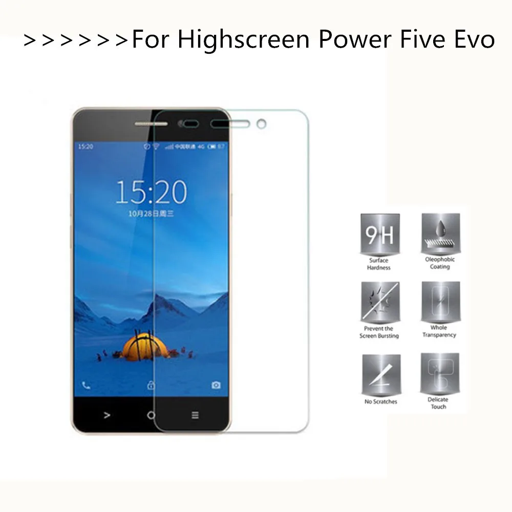 2.5D Tempered Glass For Highscreen Power Five Evo Screen Protective Film For Highscreen Power ...