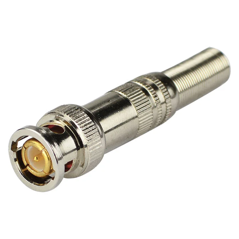 Bnc Q9 Male Plug For Rg59 Coaxial Cable Cctv Copper Solderless Connector 100pcs