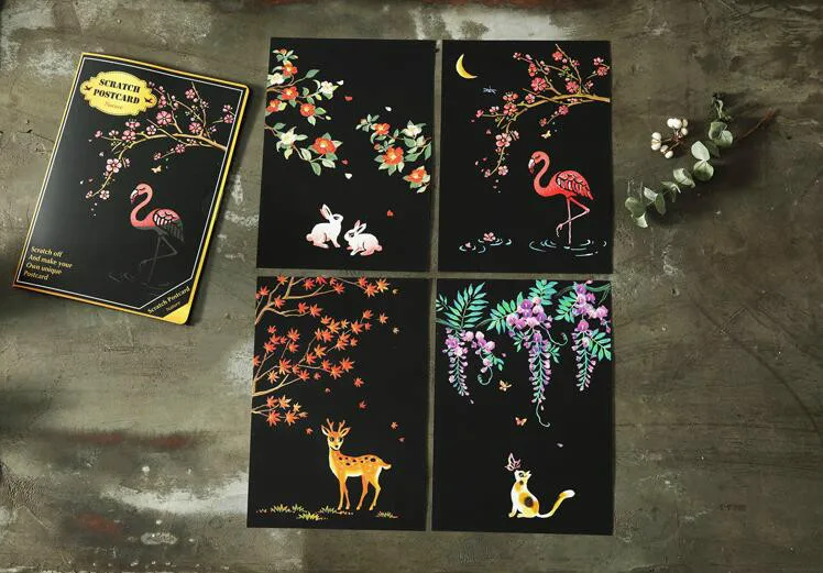 Dessin - Graphisme,Lot de 4 papiers pour peinture magique à gratter ...