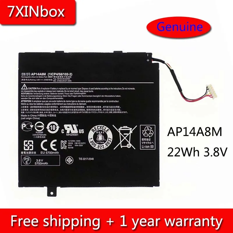 XINbox batería AP14A8M AP14A4M para Acer Aspire Switch, 22Wh, 3,8 V, 10 ...