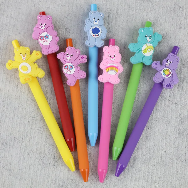 7 pcs/set care Bears Gel Pen Kawaii Gel Pen 0.5mm Black ink Candy color ...