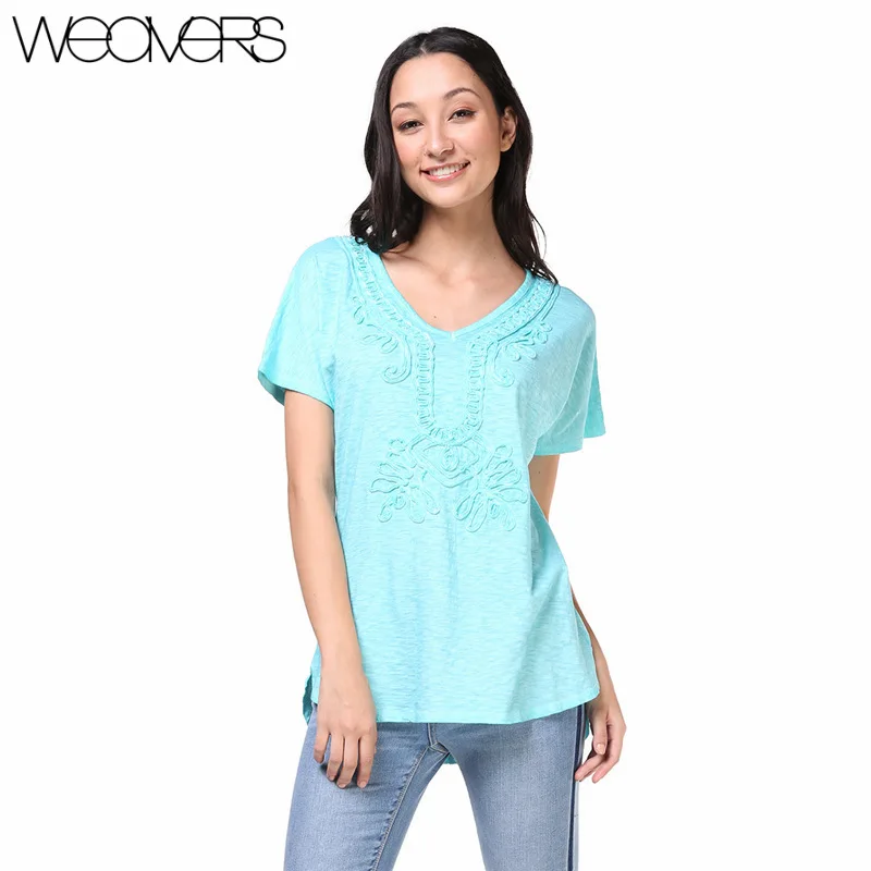 Summer T Shirt Women Casual Lady T Shirts Print Tshirt Fashion Blue Vintage Female Clothing Lace