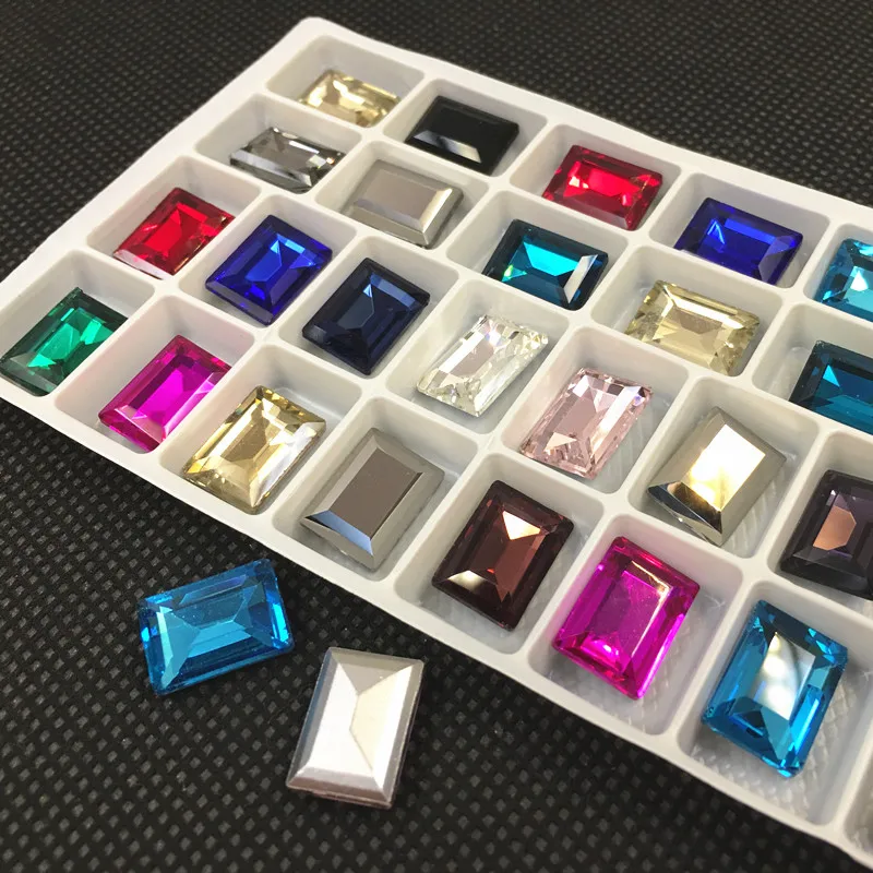 More Colors Rectangle Glass Crystal Fancy Stone 10x14mm,13x18mm ...