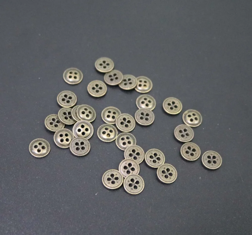 Aliexpress.com : Buy 50pcs 10mm 4 holes bronze new design Metal flat ...