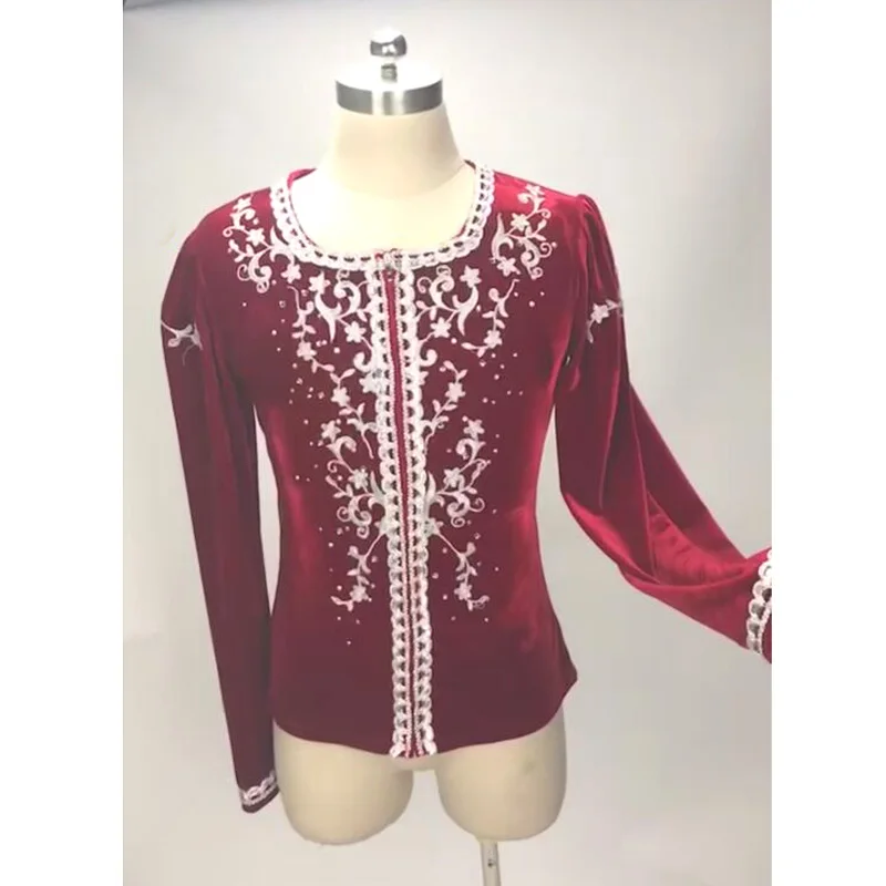 boys long sleeve performance red tunic men ballet jacket outfit/male ...