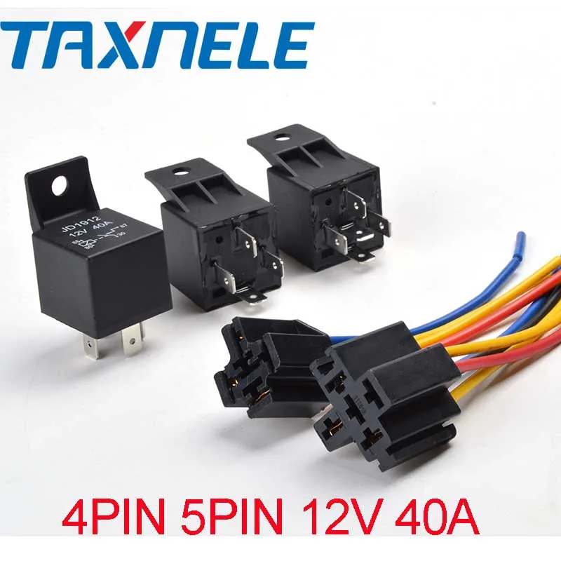 10 set JD1914 JD1912 Car Relay 12V 40A 5Pin 4Pin DC AMP SPDT Relay ...