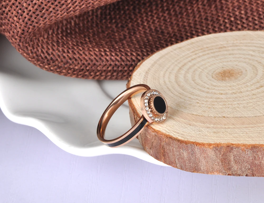 Shinning Rhinestones Rose Gold Color Ring | Muduh Collection