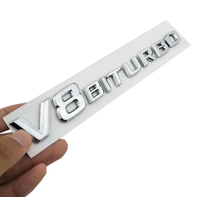 3D ABS Car Sticker V12 V8 BITURBO Logo Emblem Badge Rear Side Car ...
