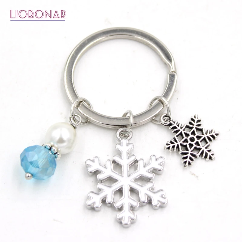 Stainless Steel Snowflake Key Chain | Enamel Snowflake Key Chain - New ...