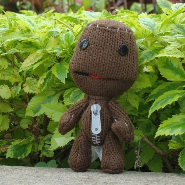 PSP PS3 Video Game Little Big Planet Plush Toy Sackboy Brown Knitted 7 ...