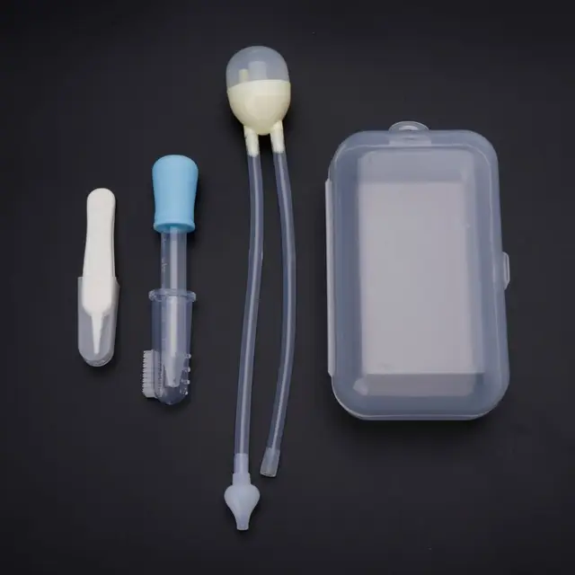 4Pcs Newborn Baby Care Kit Healthcare Nasal Aspirator Dropper Feeder ...