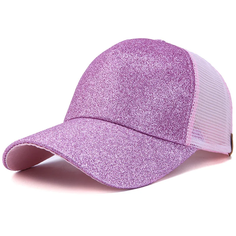 כובעי בייסבול - Ponytail cap 2018 Glitter Women Baseball Cap Girls ...