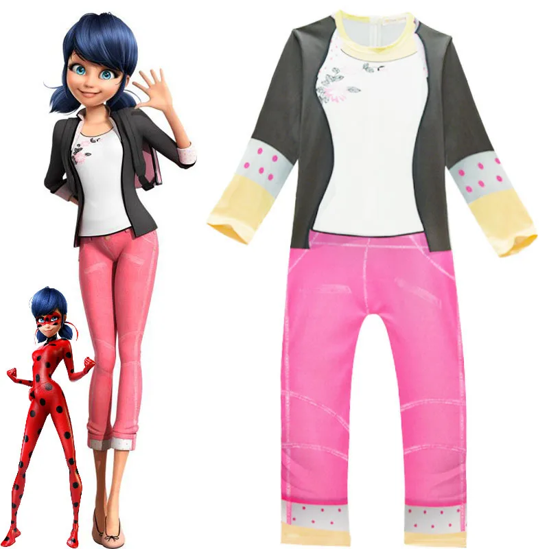 Miraculous Ladybug Marinette Girl One Pieces Clothing Spliced Shirt ...