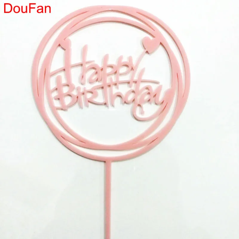 DouFan 1PC HAPPY BIRTHDAY Cake Topper Birthday Party Decorations Kids ...