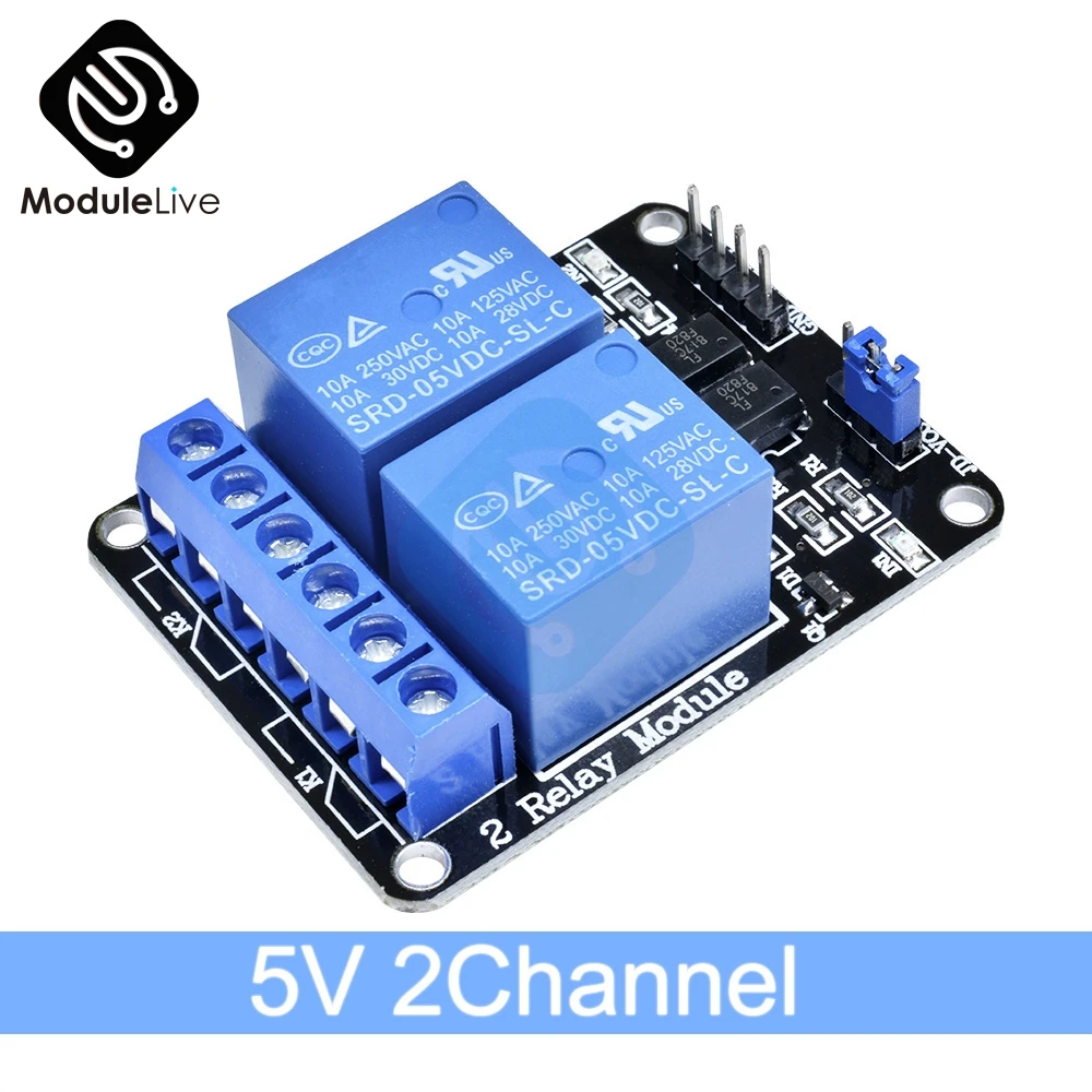 5v Two 2ch 2 Channel Relay Module Board With Optocoupler For Arduino ...