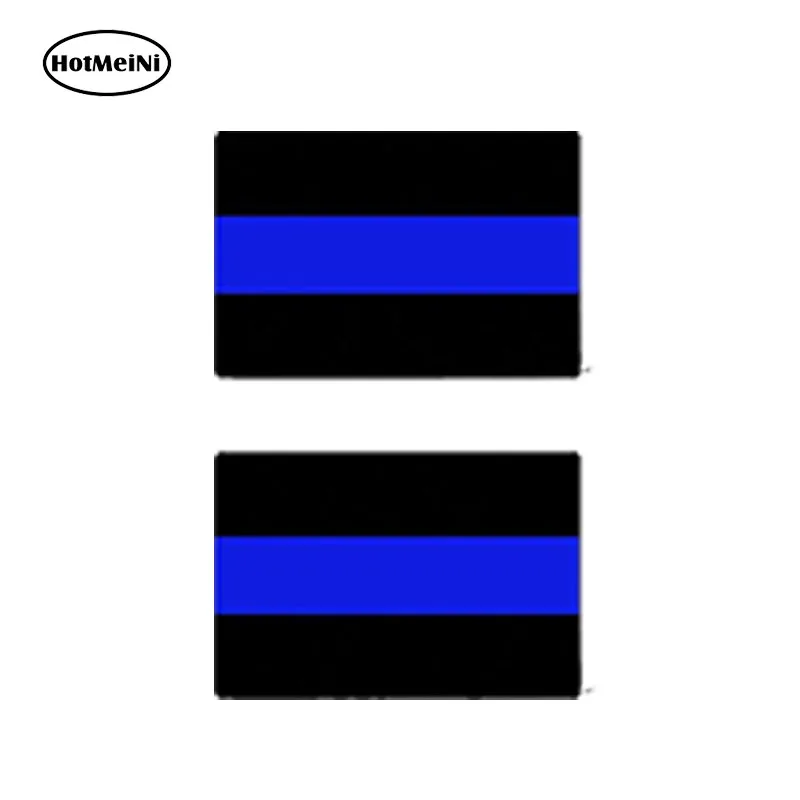 HotMeiNi Car Styling 2 x Reflective Thin Blue Line Stickers License ...