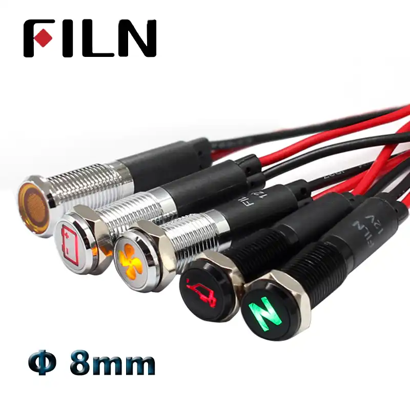 8mm mini waterproof metal led indicator light pilot signal lamp car boat panel dashboard warning ...