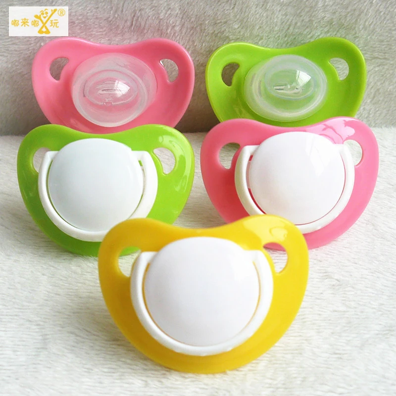 funny pacifiers silicone baby Round flat head pacifier nipple dust ...