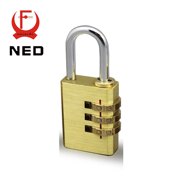 NED High Security Pure Copper Mini Lock 3 Digit Combination Password ...