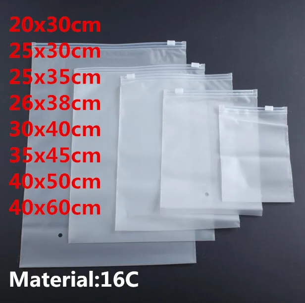 50pcs/lot Matte Clear Plastic Storage Bag 8 sizes Ziplock Travel Bags ...